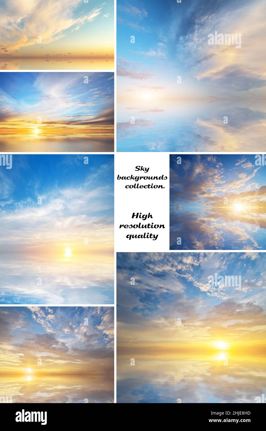 Sky backgrounds collection. Sunsets composition. Element of design ...