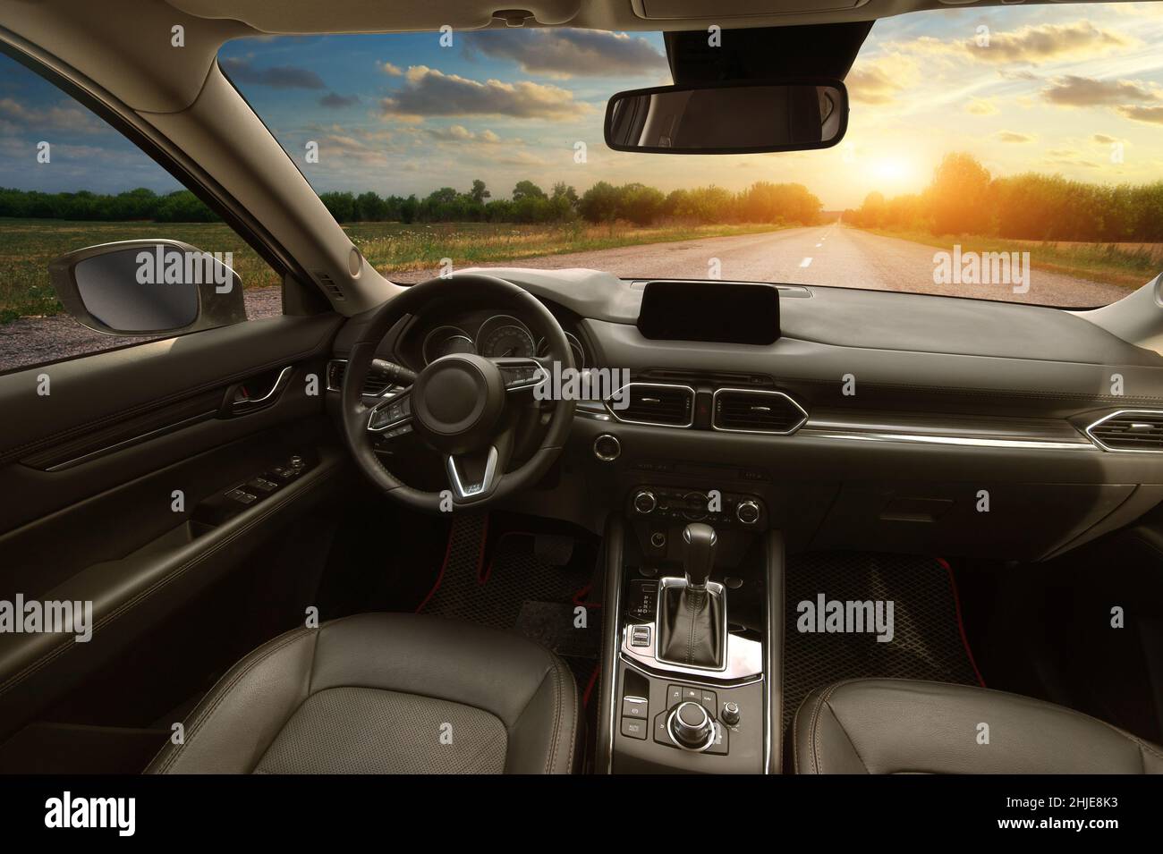 Dashboard inside car. Element of design. Travel and transportation ...