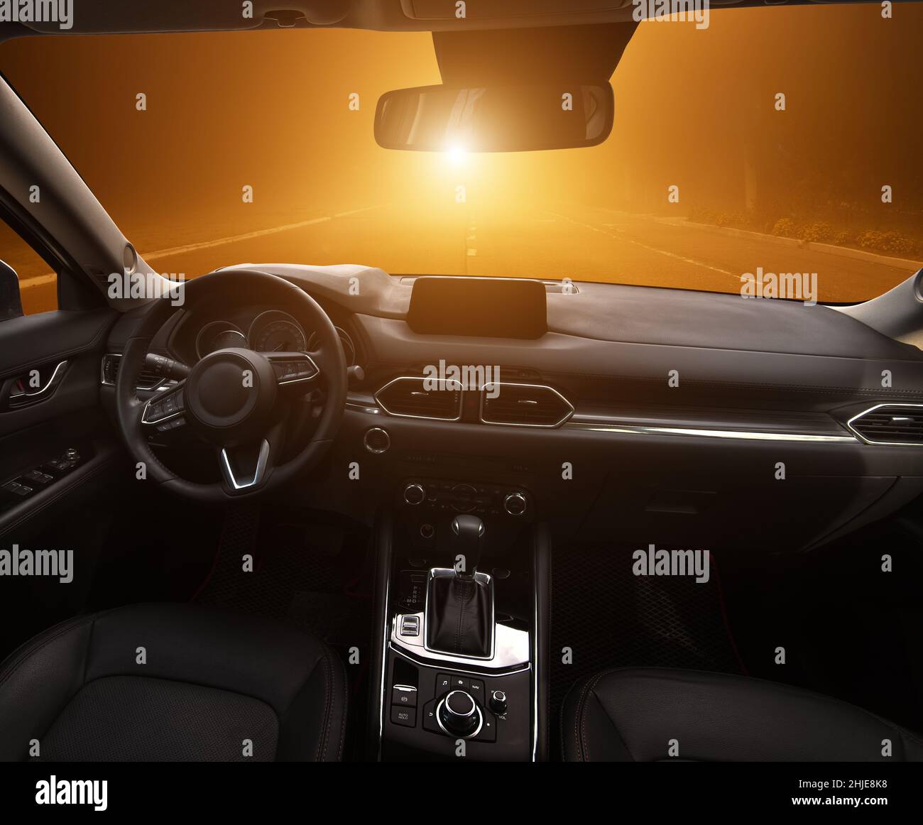 Dashboard inside car. Element of design. Travel and transportation ...