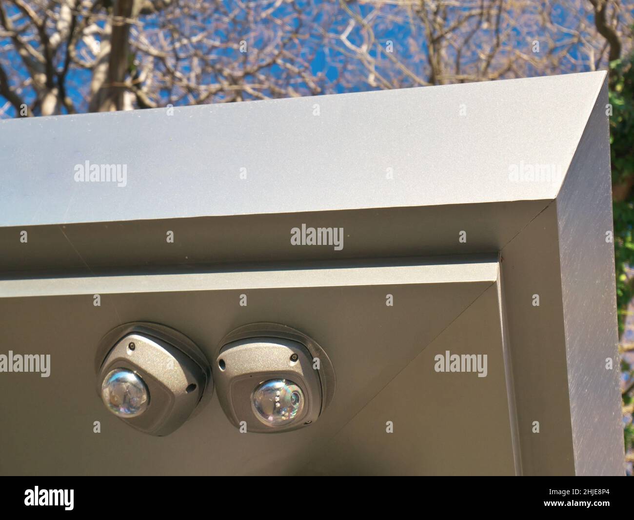 Camera surveillance. Surveillance camera at a bus stop Stock Photo - Alamy