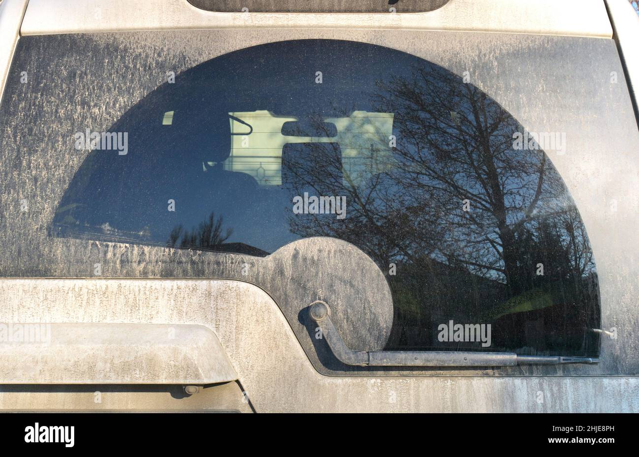 Dirty window in car. Element of design Stock Photo - Alamy