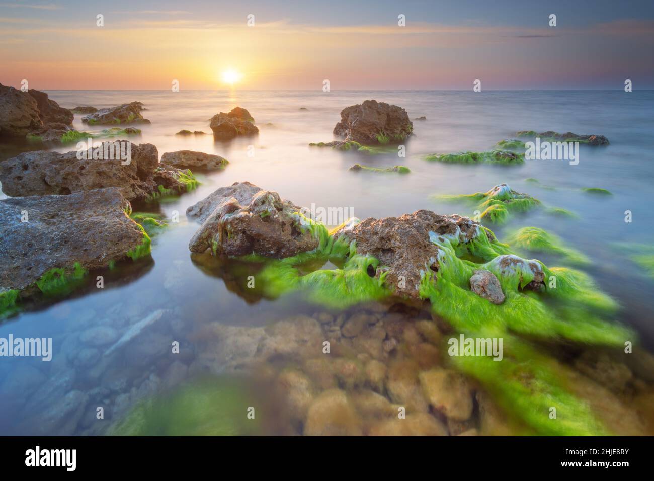 Beautiful seascape. Composition of nature. Sunset nature compostion ...