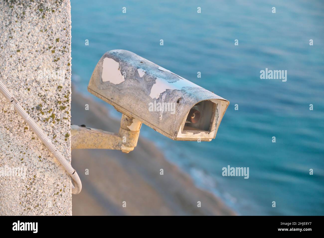 Old security cctv camera. Element of design Stock Photo - Alamy