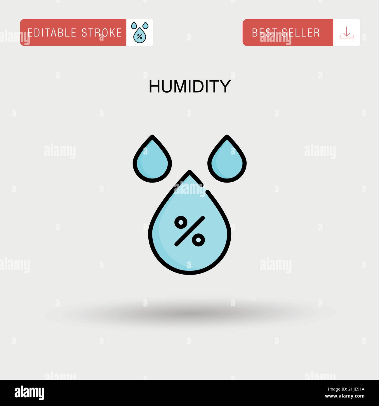 Humidity icon flat color hi-res stock photography and images - Alamy