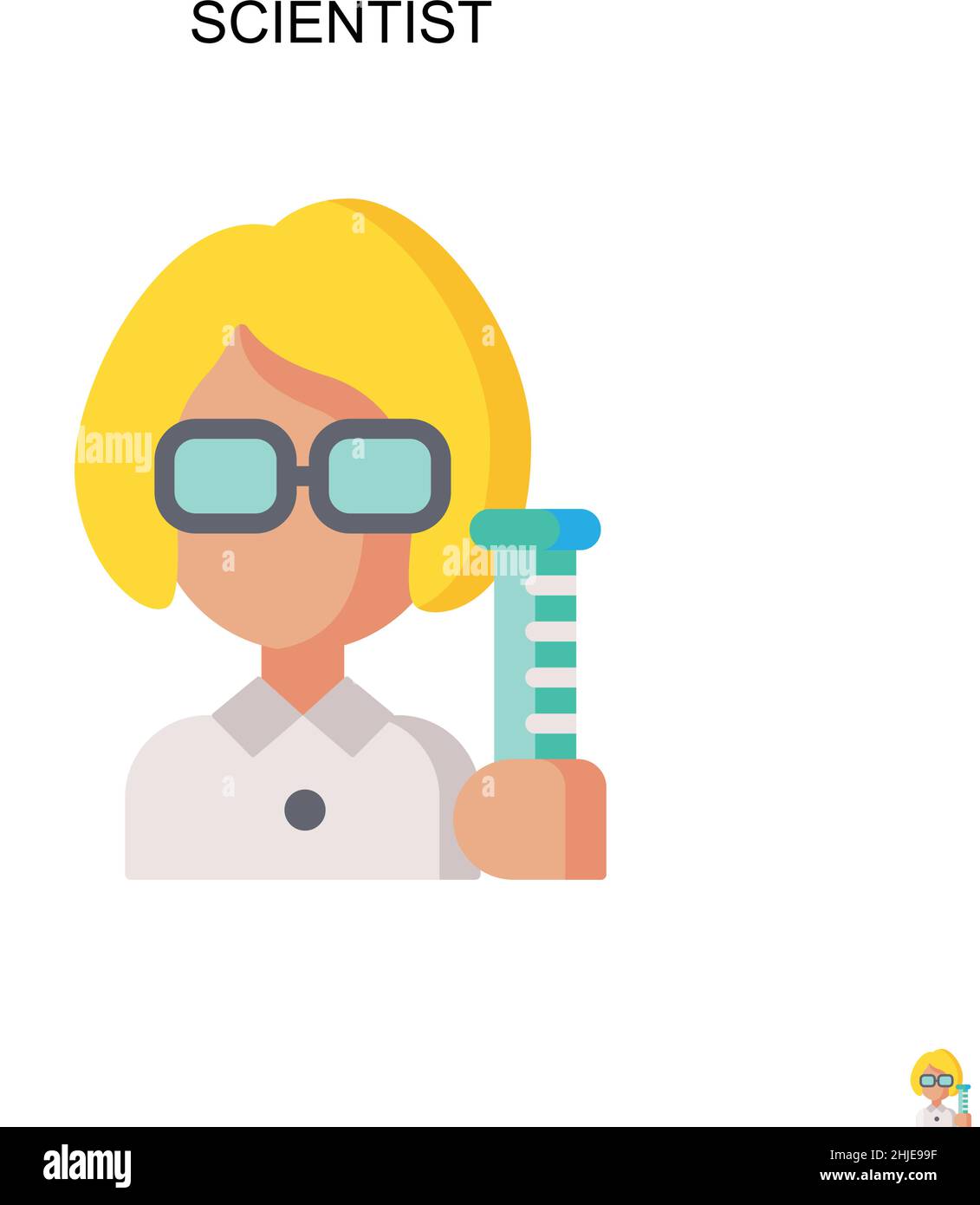 Female scientist laboratory microscope Stock Vector Images - Alamy