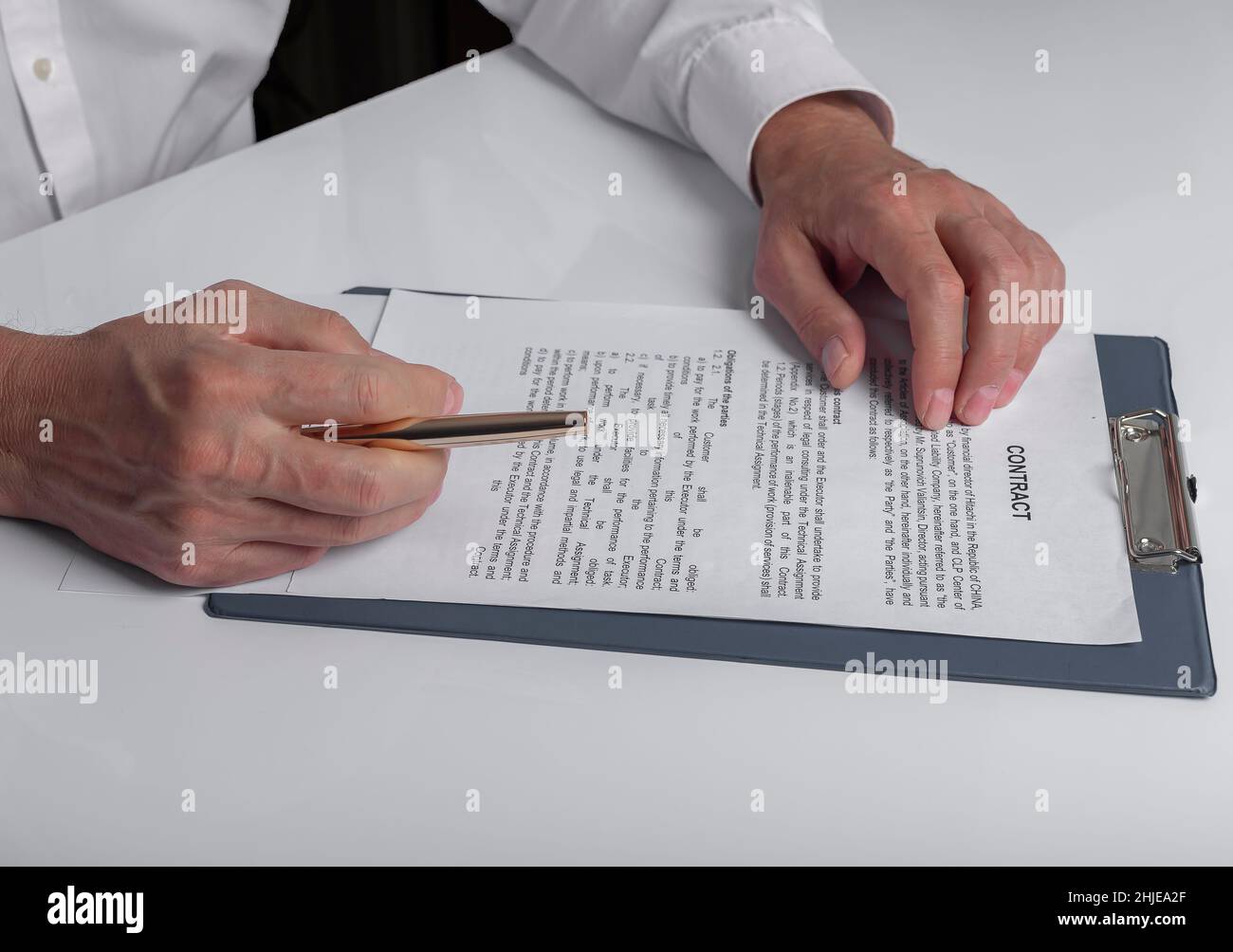 Contract signing concept. Verifying and certifying documents Stock ...