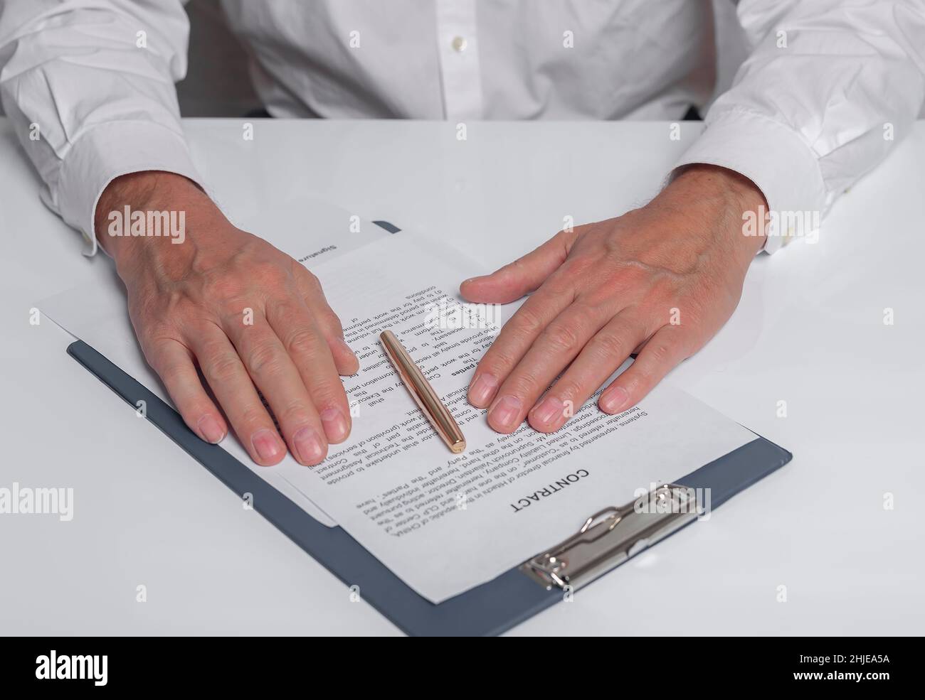 Contract signing concept. Verifying and certifying documents Stock ...