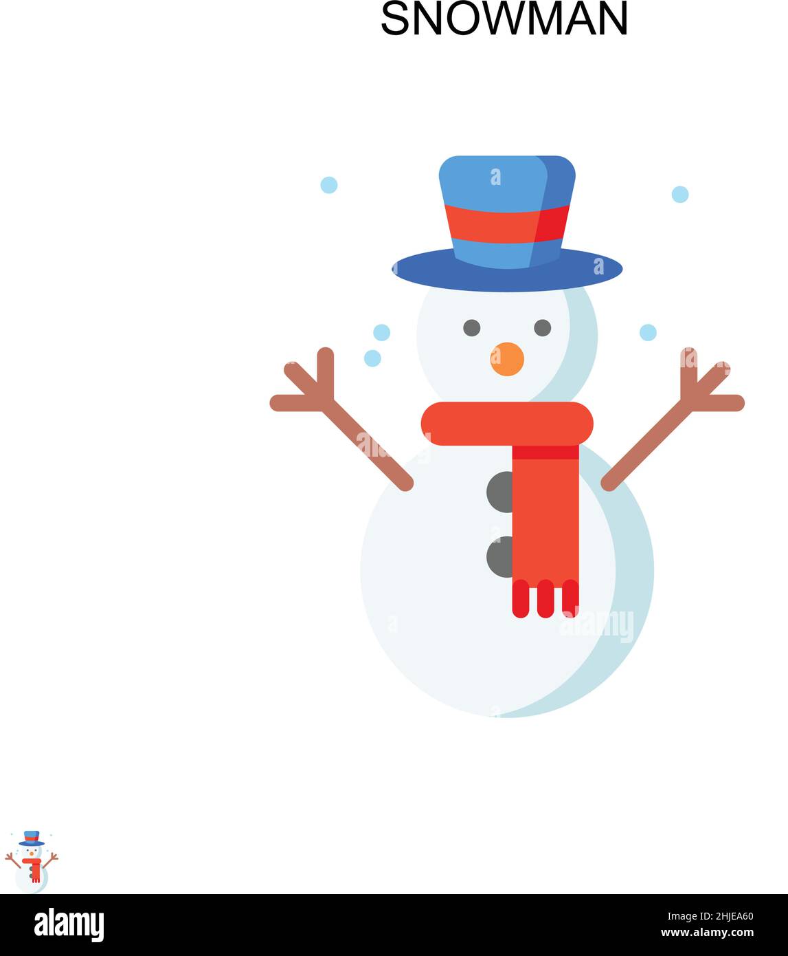 Snowman Simple vector icon. Illustration symbol design template for web ...