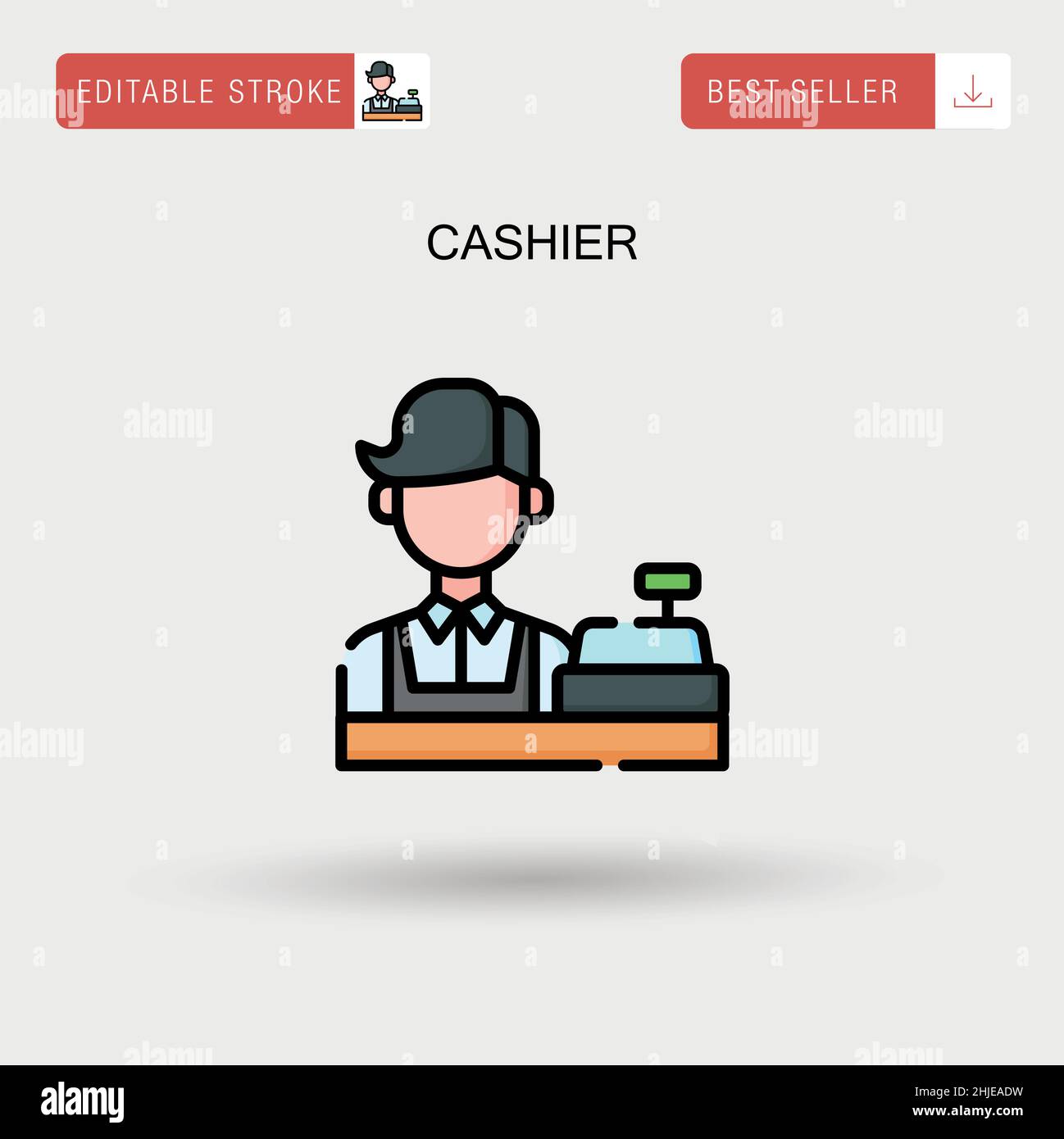 Portrait cashier supermarket checkout Stock Vector Images - Alamy