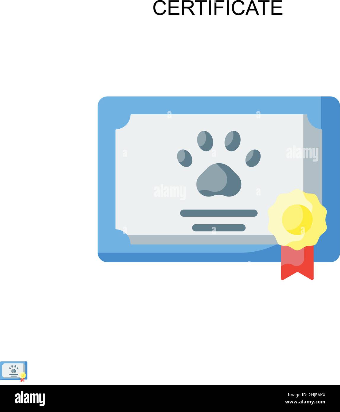Certificate Simple vector icon. Illustration symbol design template for ...