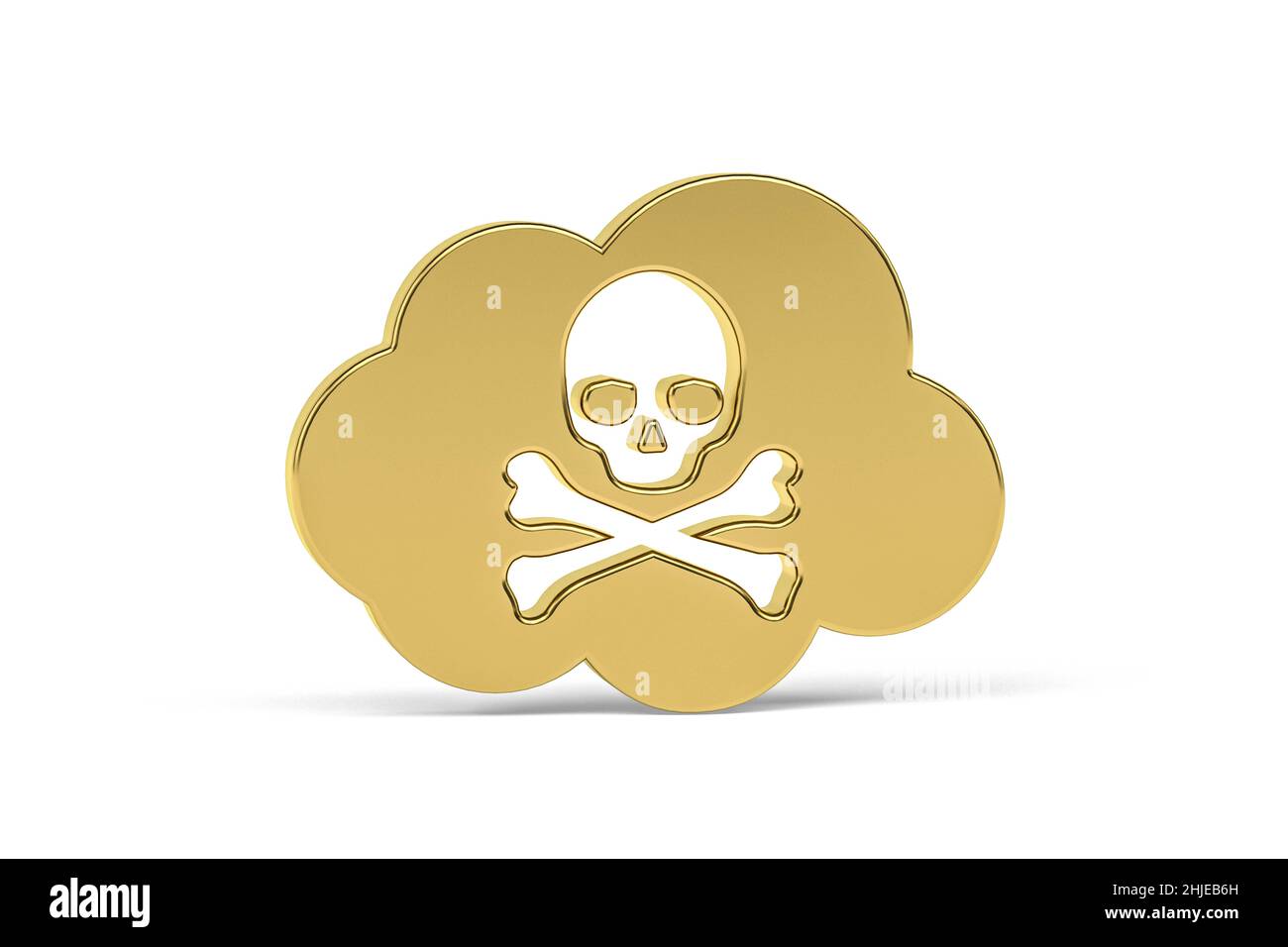 Golden 3d poison icon isolated on white background - 3d render Stock ...