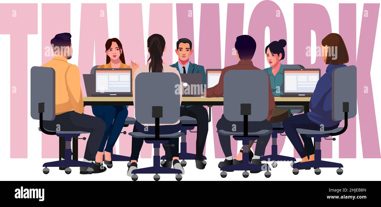 vector character business illustration businessmens and womens together ...