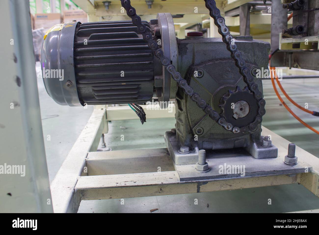 Electric motor conveyor line assembly Stock Photo - Alamy