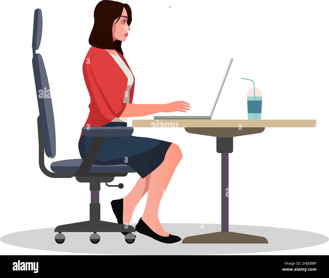 set of working women vector characters design in office clothes ...