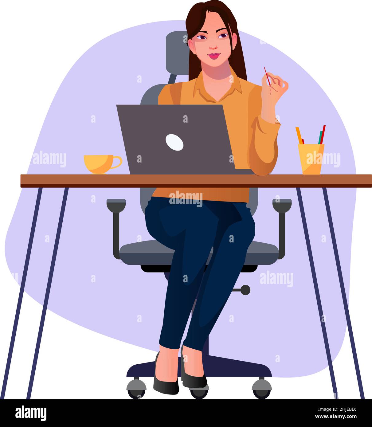 set of working women vector characters design in office clothes ...