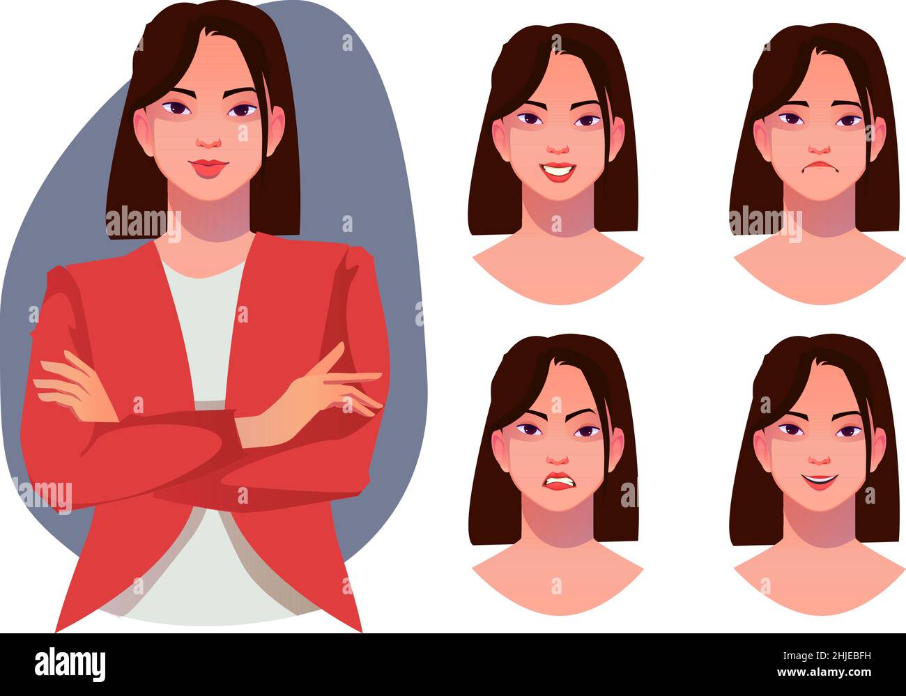 set of working women vector characters design in office clothes ...
