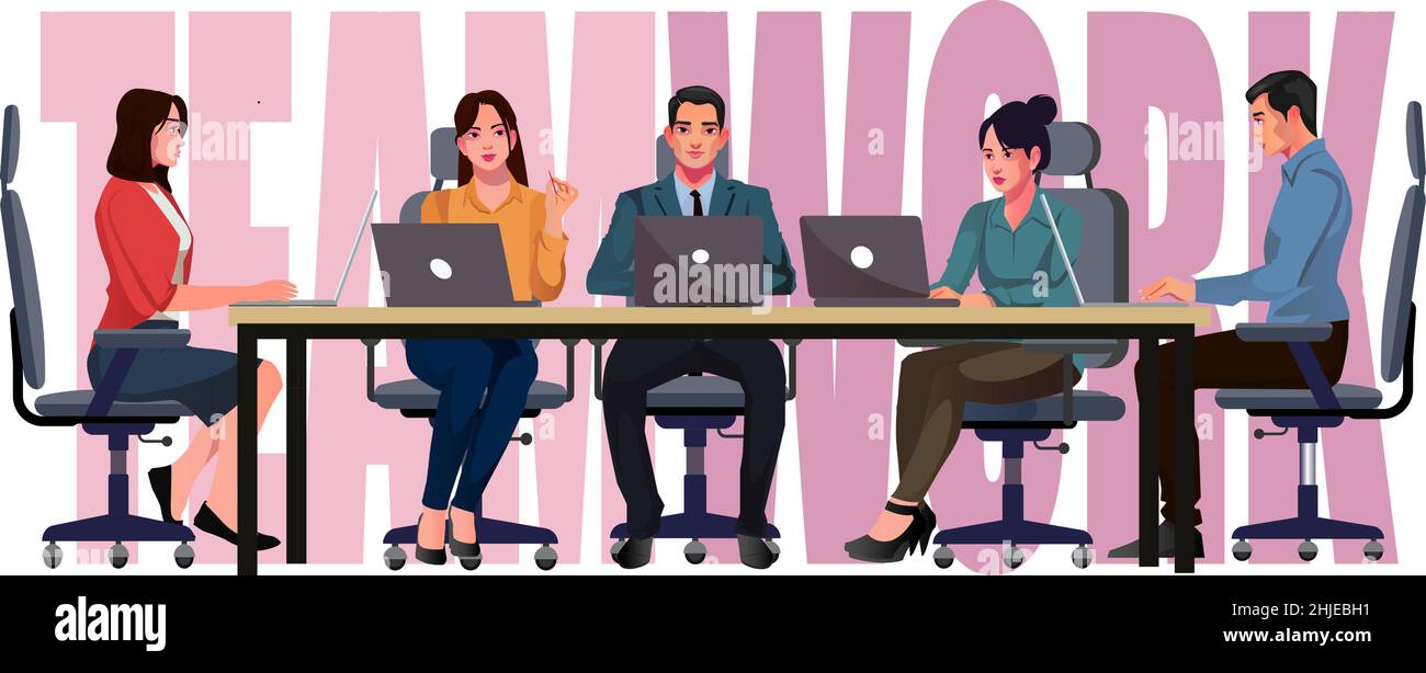 vector character business illustration businessmens and womens together ...