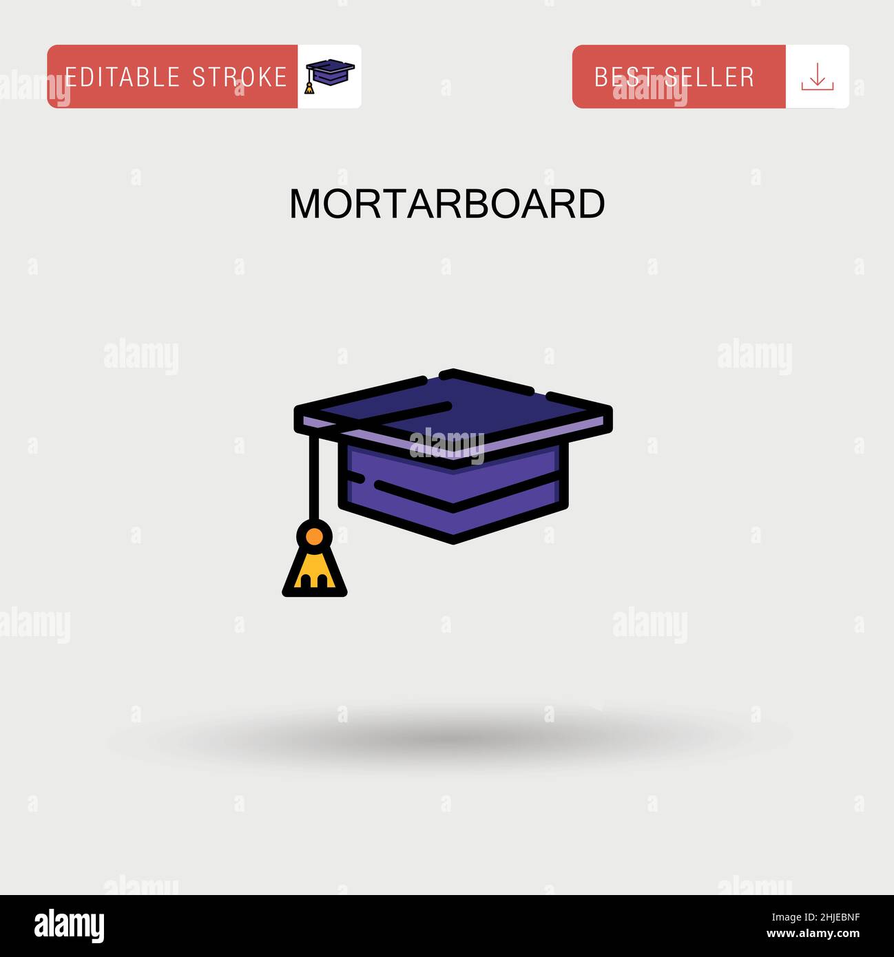 Mortarboard Simple vector icon Stock Vector Image & Art - Alamy
