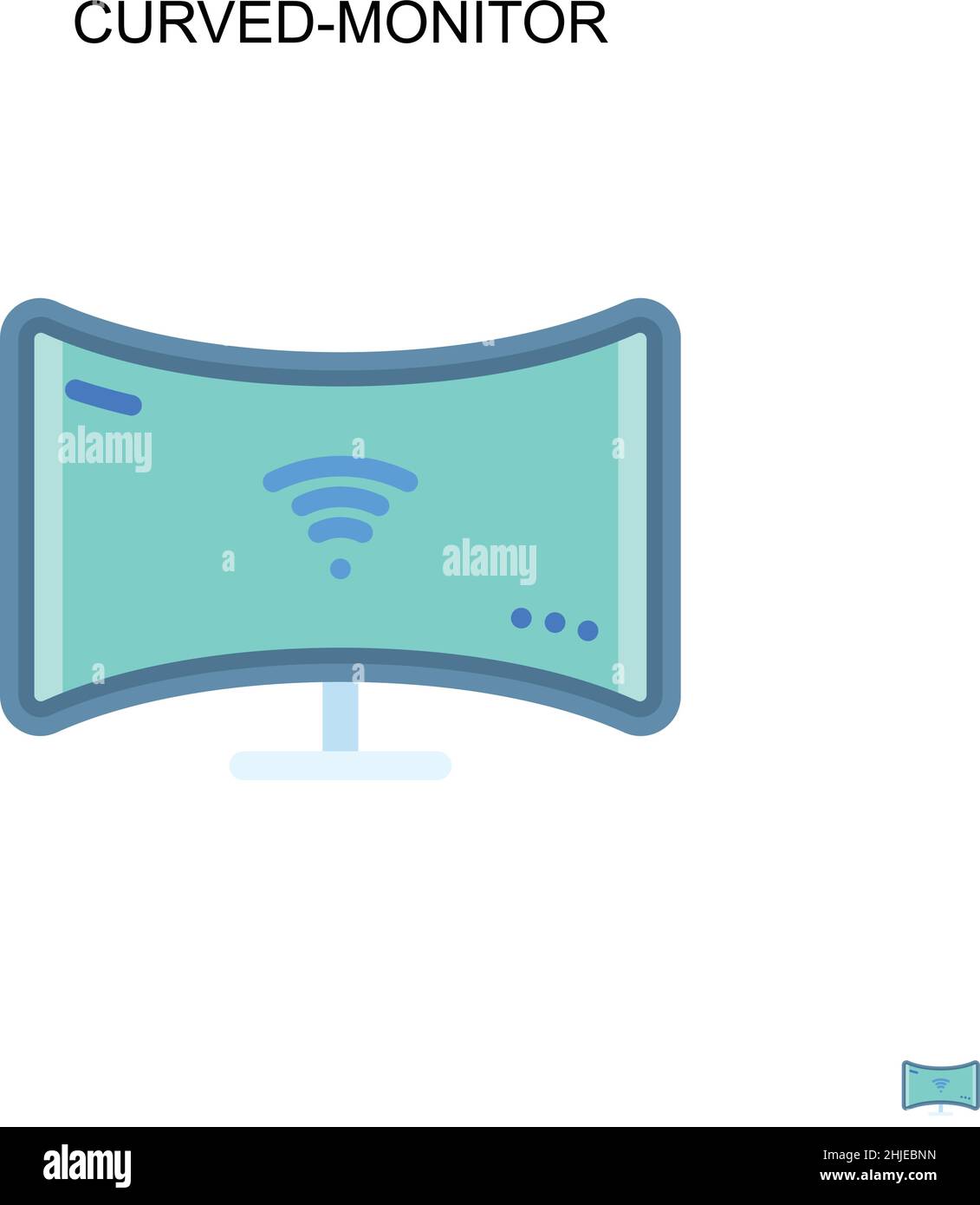 Curved-monitor Simple vector icon. Illustration symbol design template ...