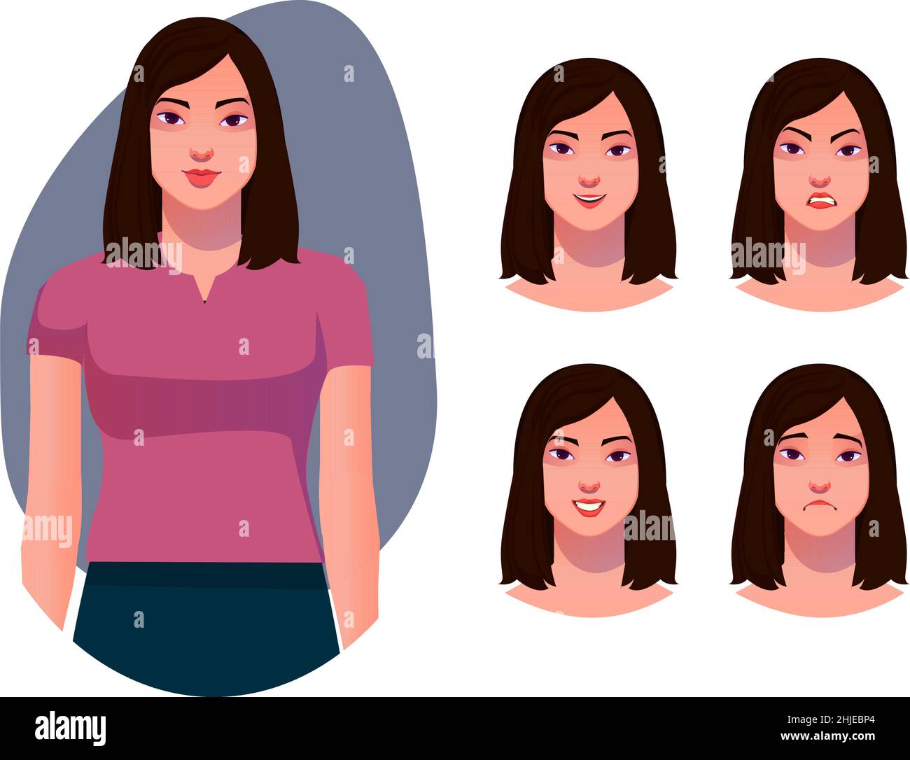 set of working women vector characters design in office clothes ...