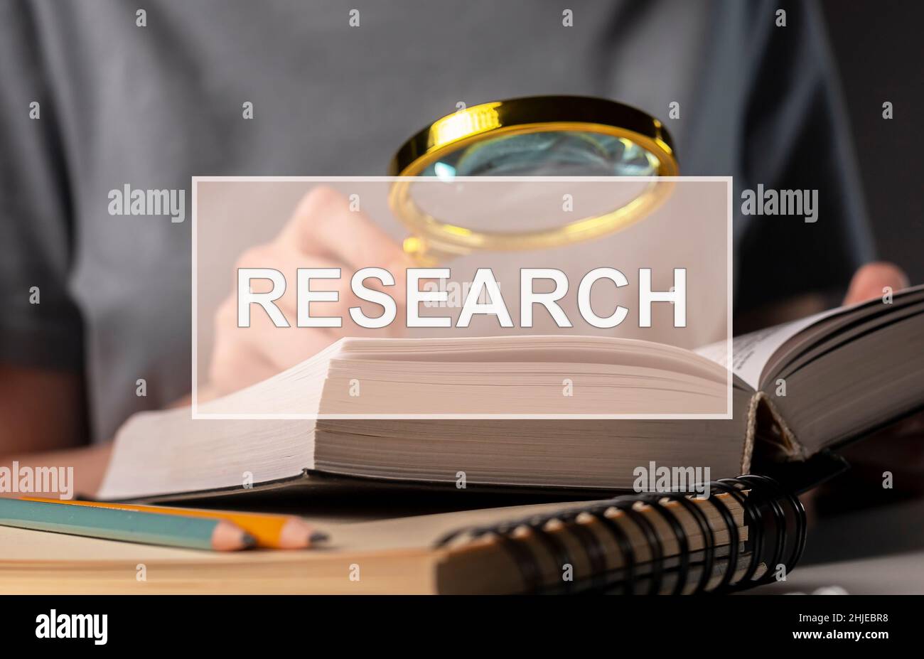 Magnifying glass over word hi-res stock photography and images - Alamy
