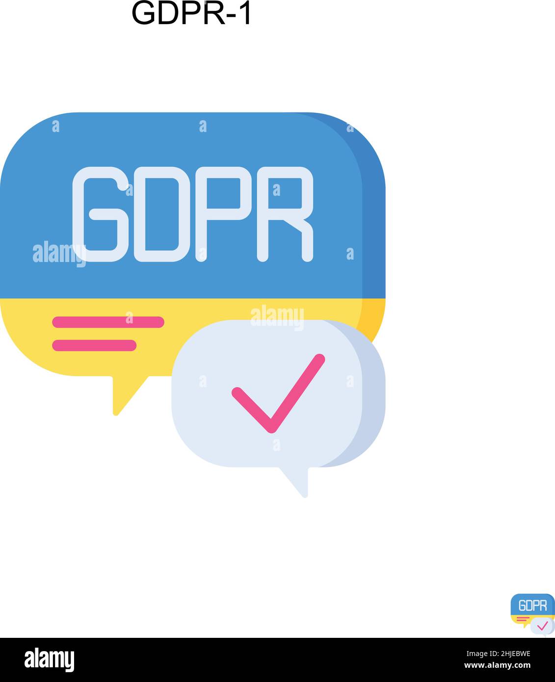 Gdpr-1 Simple vector icon. Illustration symbol design template for web ...