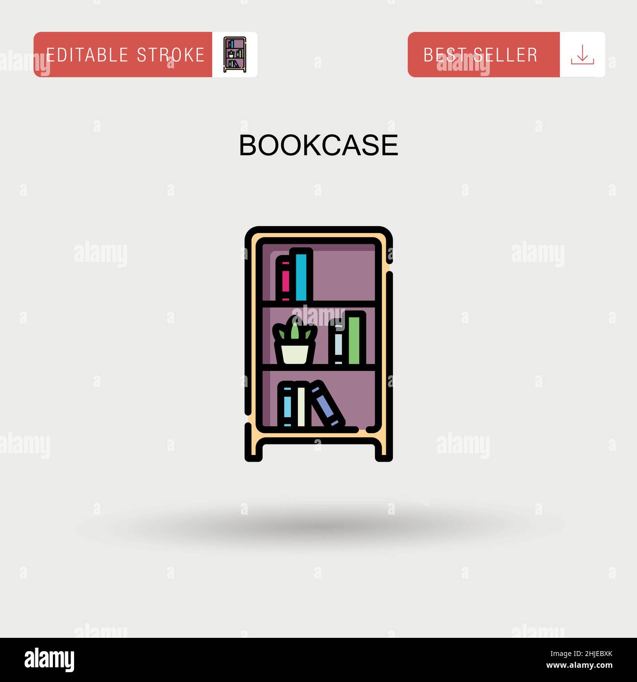 Bookcase Simple vector icon Stock Vector Image & Art - Alamy