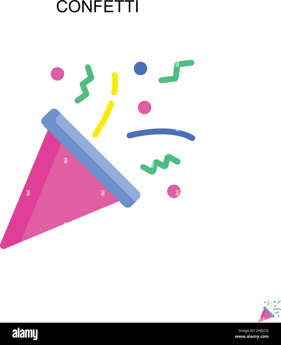 Confetti Simple vector icon. Illustration symbol design template for ...