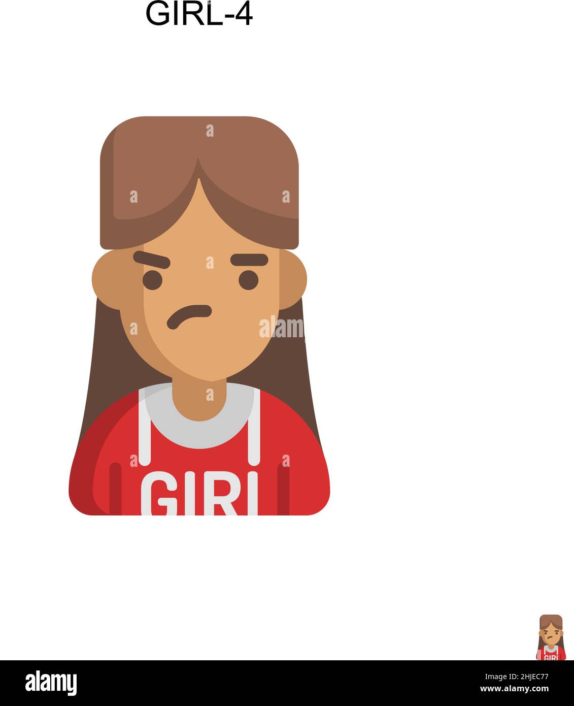 Girl-4 Simple vector icon. Illustration symbol design template for web ...