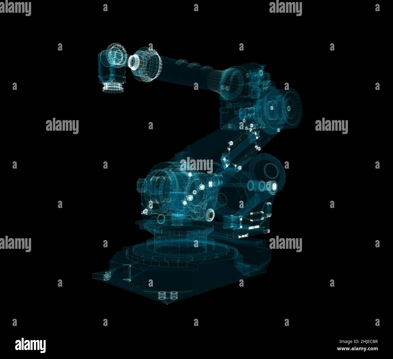 Industrial Robotic Arms Hologram. Interface element Stock Photo - Alamy