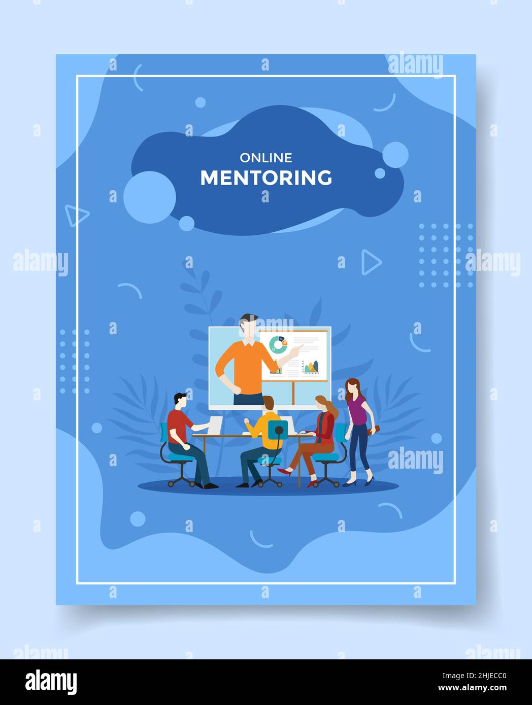 online mentoring concept for template of banners, flyer, books, and ...