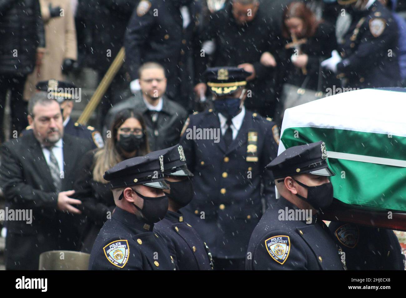 January 27, 2022, New York City, New York, USA: Under the snow and the ...