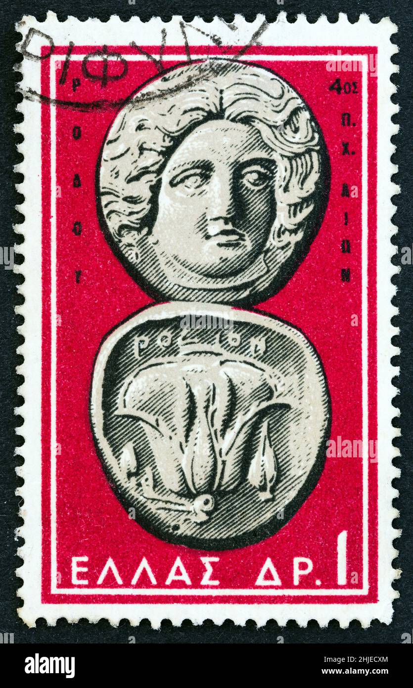 Ancient greek coin stamp hi-res stock photography and images - Alamy