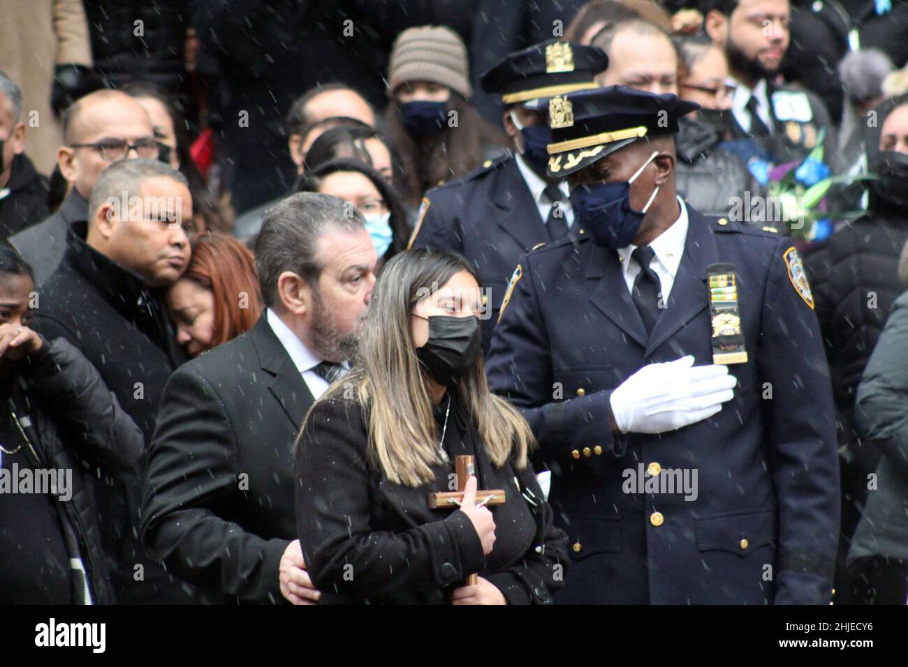 January 27, 2022, New York City, New York, USA: Under the snow and the ...