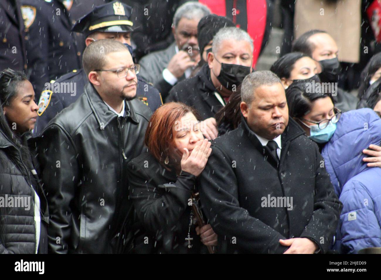 January 27, 2022, New York City, New York, USA: Under the snow and the ...