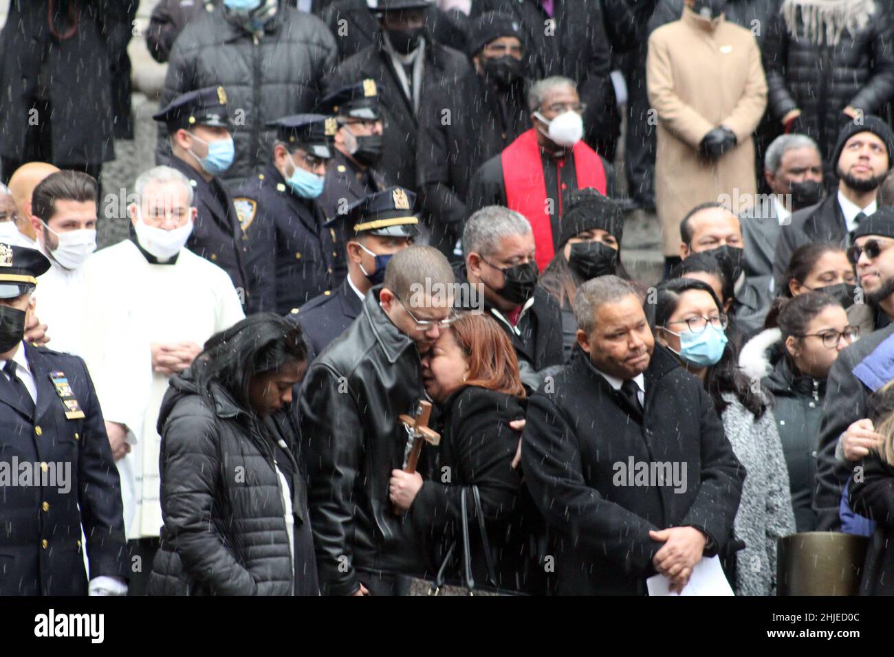 January 27, 2022, New York City, New York, USA: Under the snow and the ...