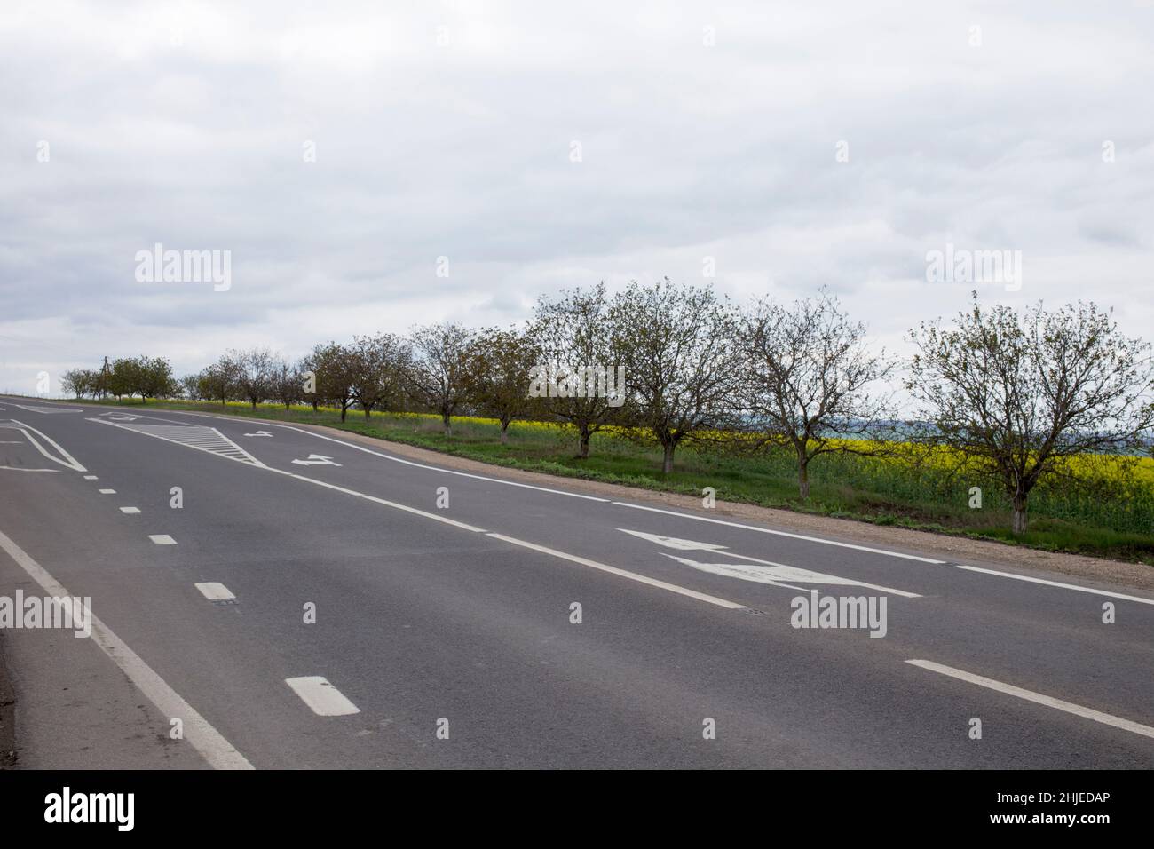 Main road. Landscape of main road stretches into the distance Stock ...