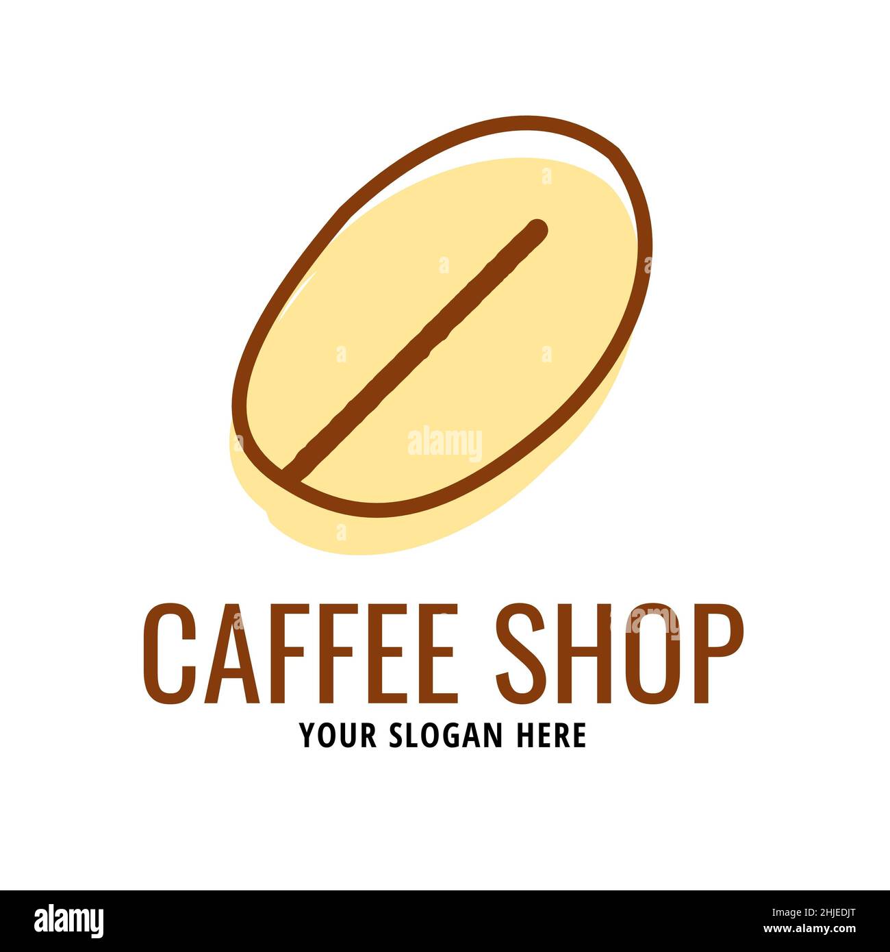 simple coffee bean logo. lineal color style vector. logo for coffee ...