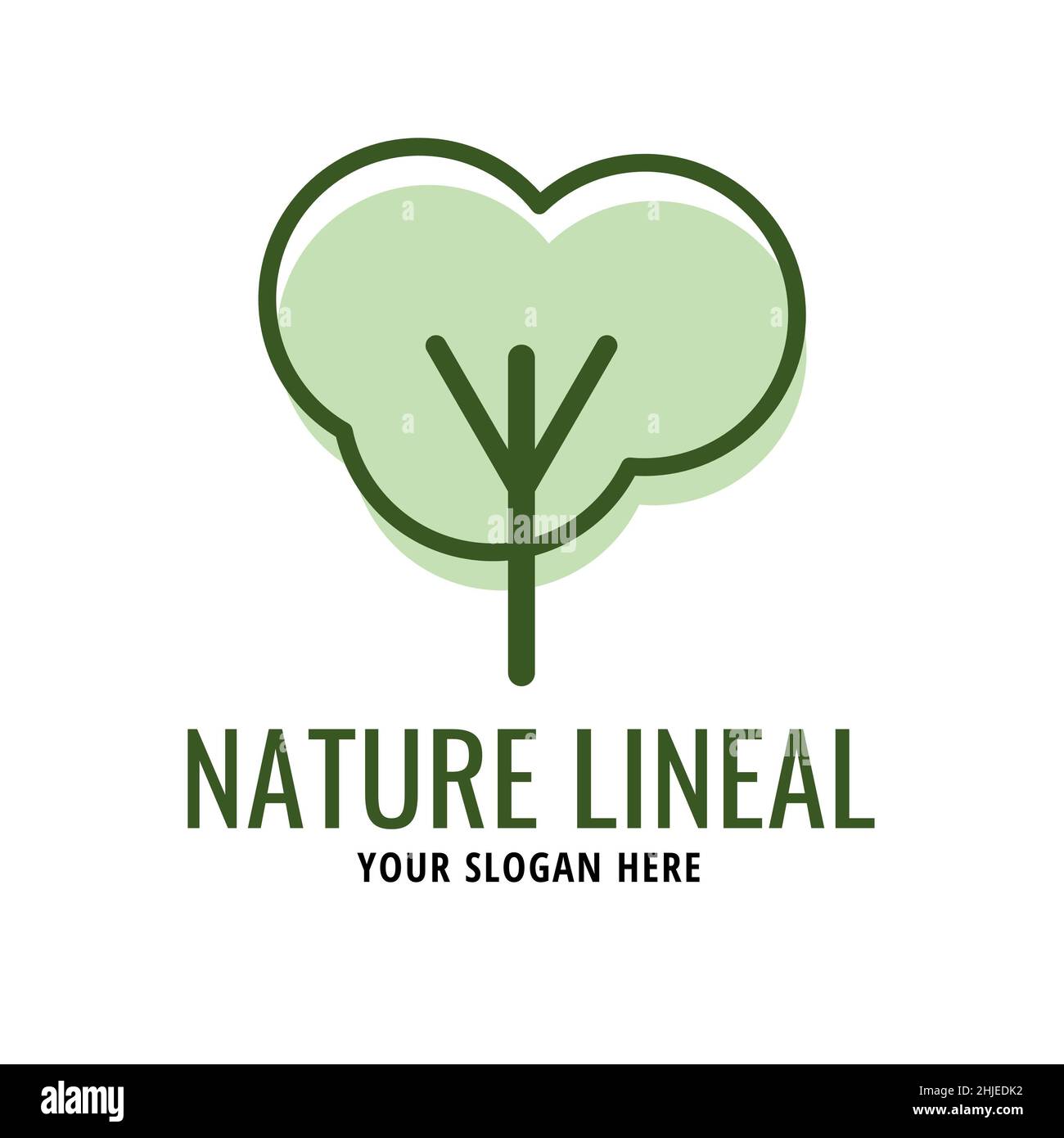 simple tree abstract logo. lineal color style vector Stock Photo - Alamy