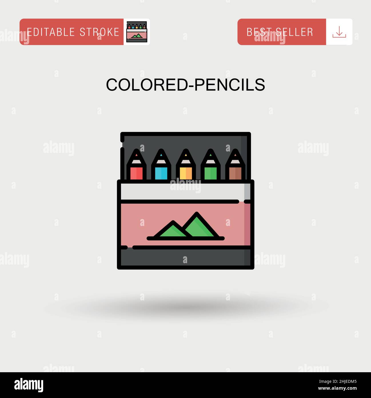 Colored-pencils Simple vector icon Stock Vector Image & Art - Alamy