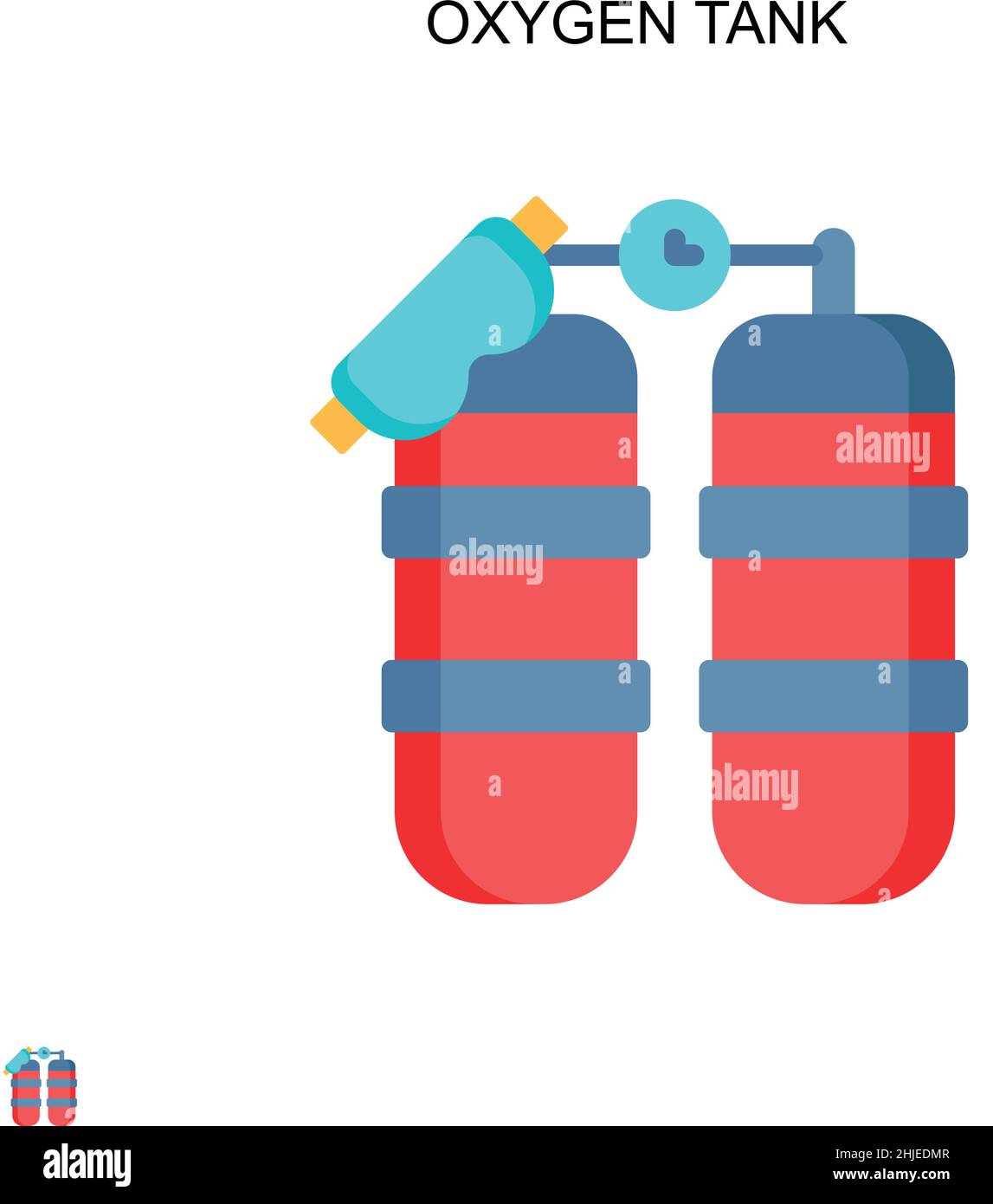 Oxygen tank Simple vector icon. Illustration symbol design template for ...