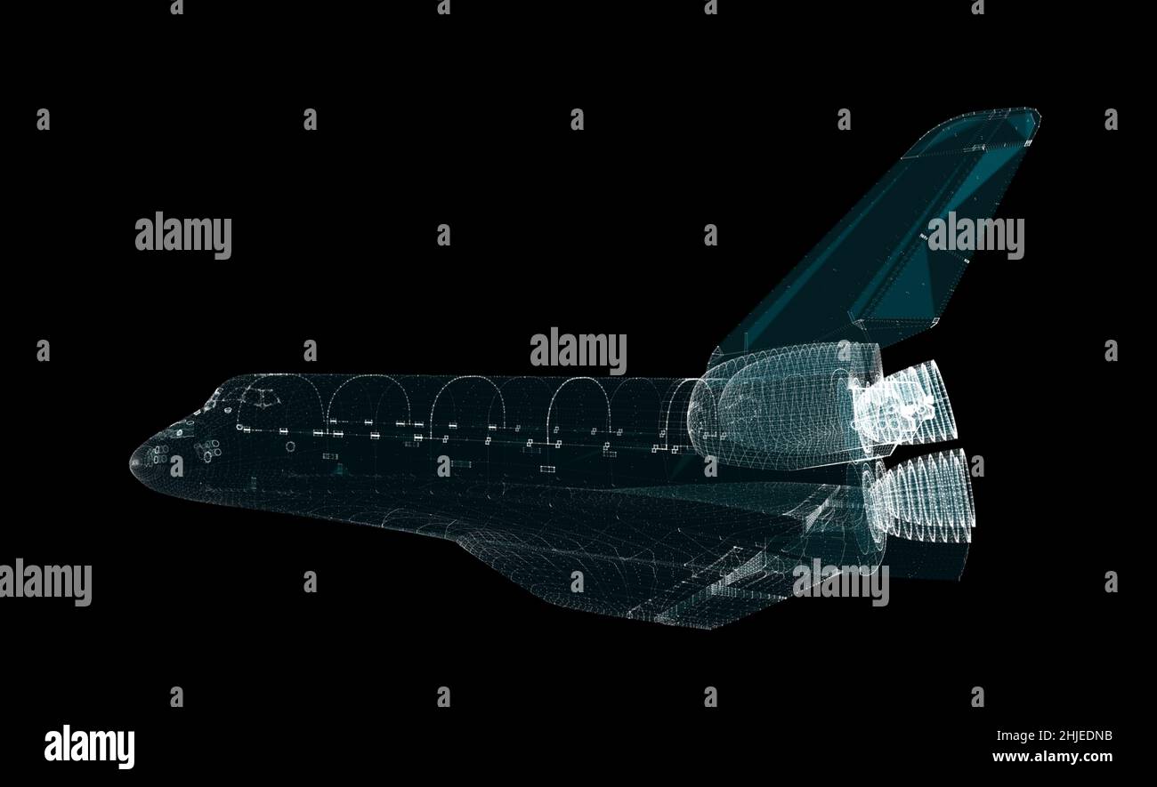 Abstract space shuttle of particles Stock Photo - Alamy