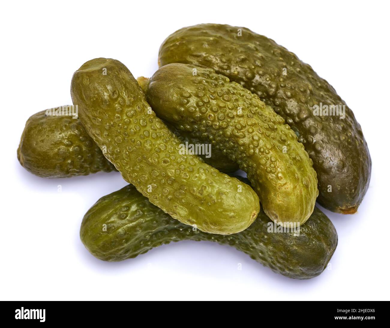 Tasty Whole green cornichon isolated on a white background Stock Photo ...
