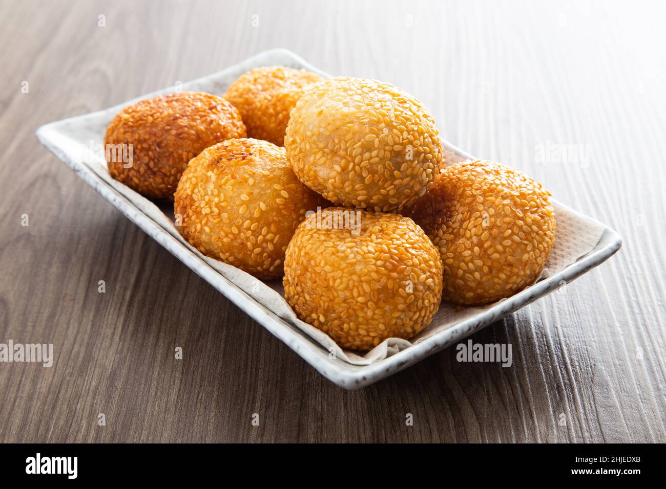 Traditional asian dessert, sesame ball Stock Photo - Alamy