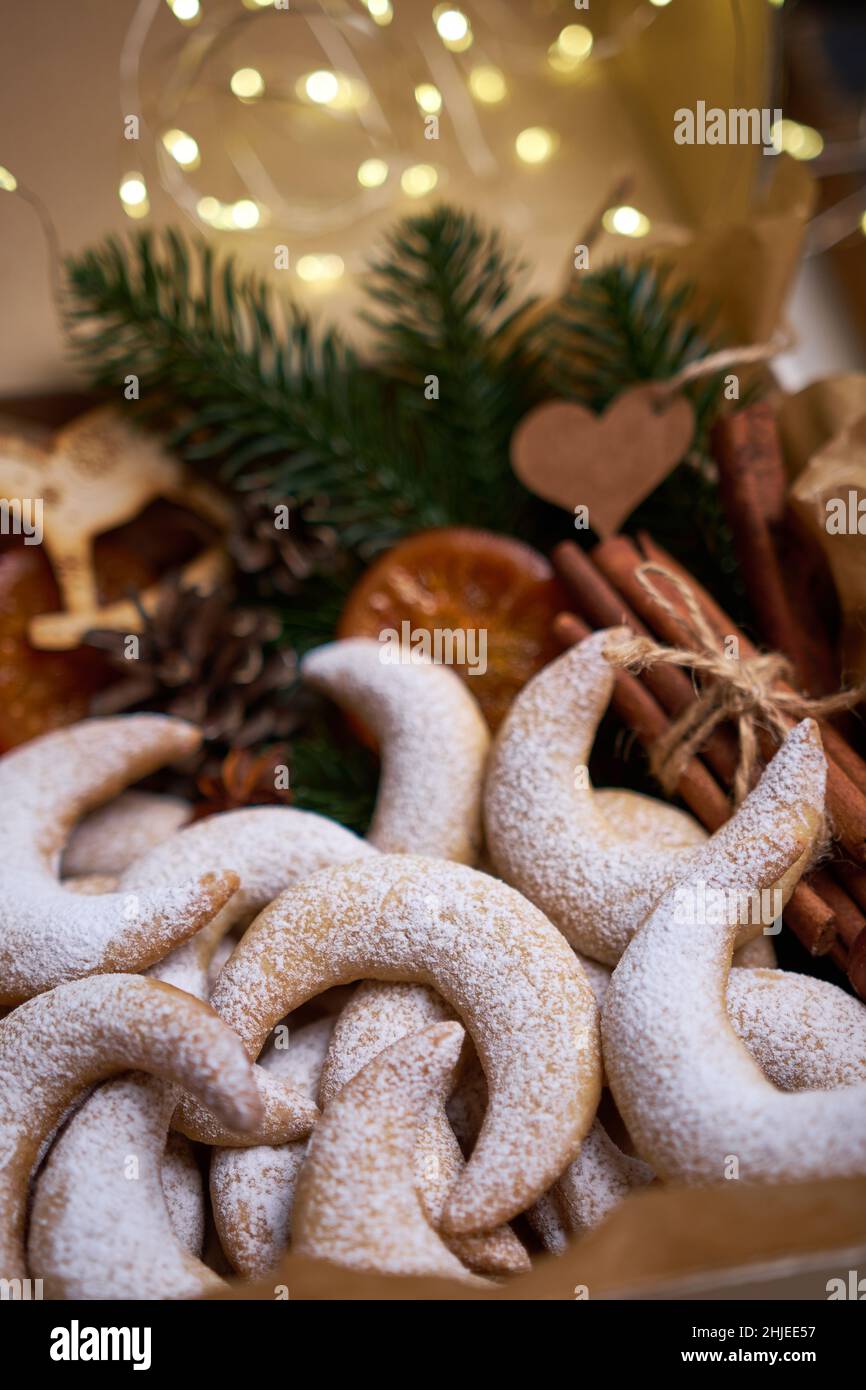 Gift box full of Traditional German or Austrian Vanillekipferl vanilla ...