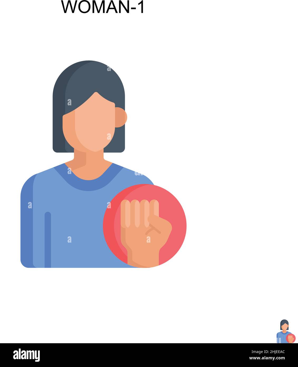 Woman-1 Simple vector icon. Illustration symbol design template for web ...