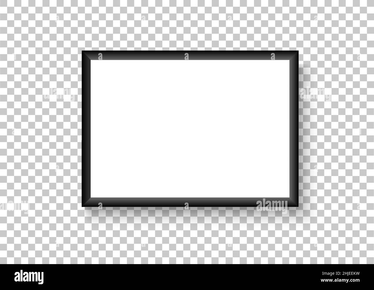 Photo image frame. Wall picture mock up for photograph. Black border ...