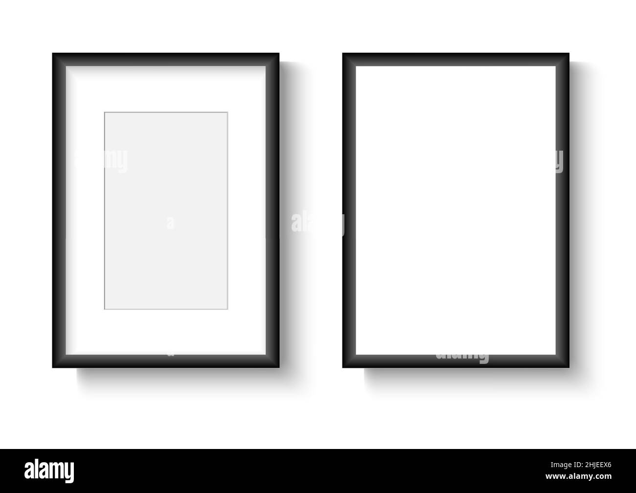 Photo image frame. Wall picture mock up for photograph. Black border ...
