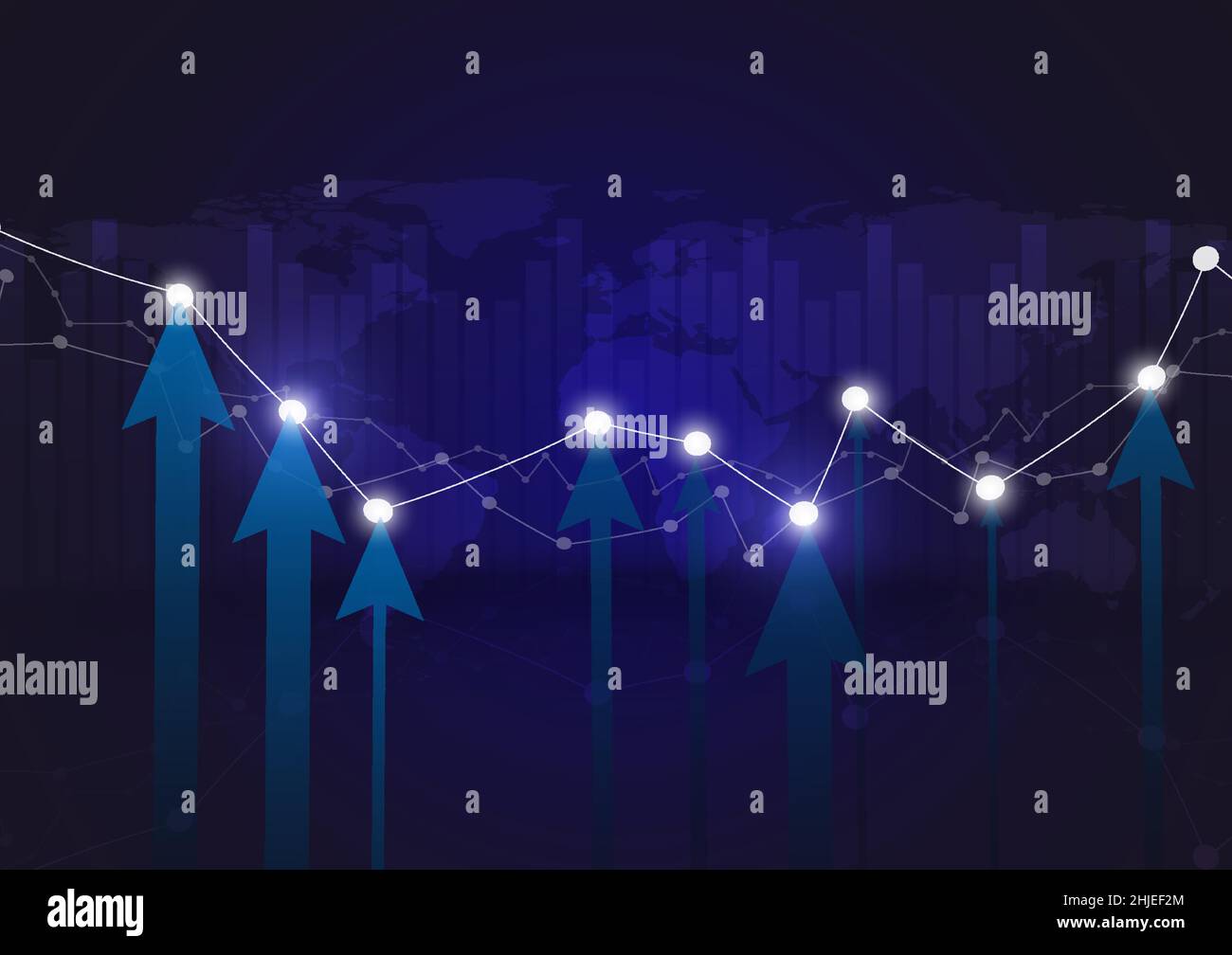Business abstract background. Line column graph type arrow symbol ...