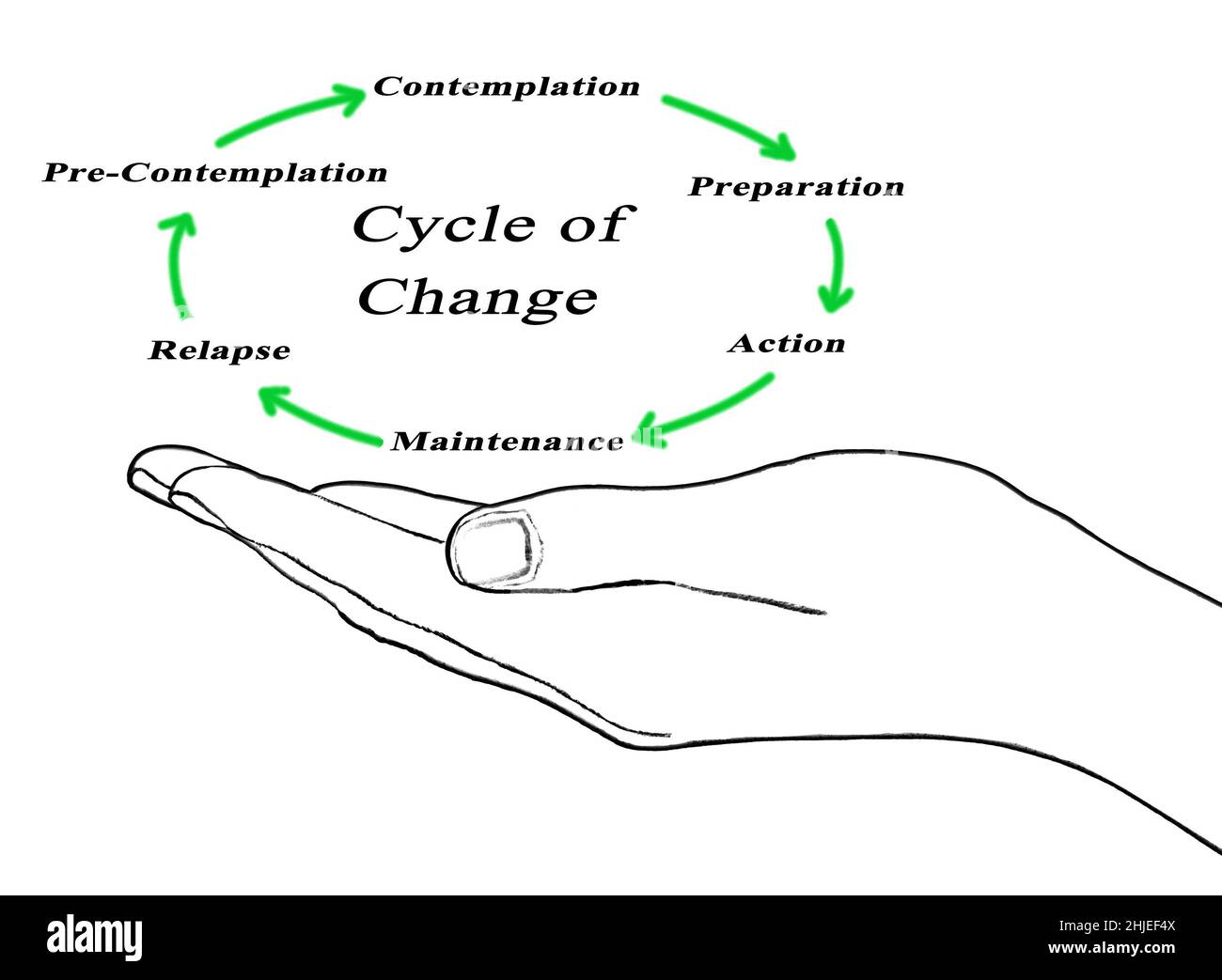 Components of Cycle of Change Stock Photo - Alamy